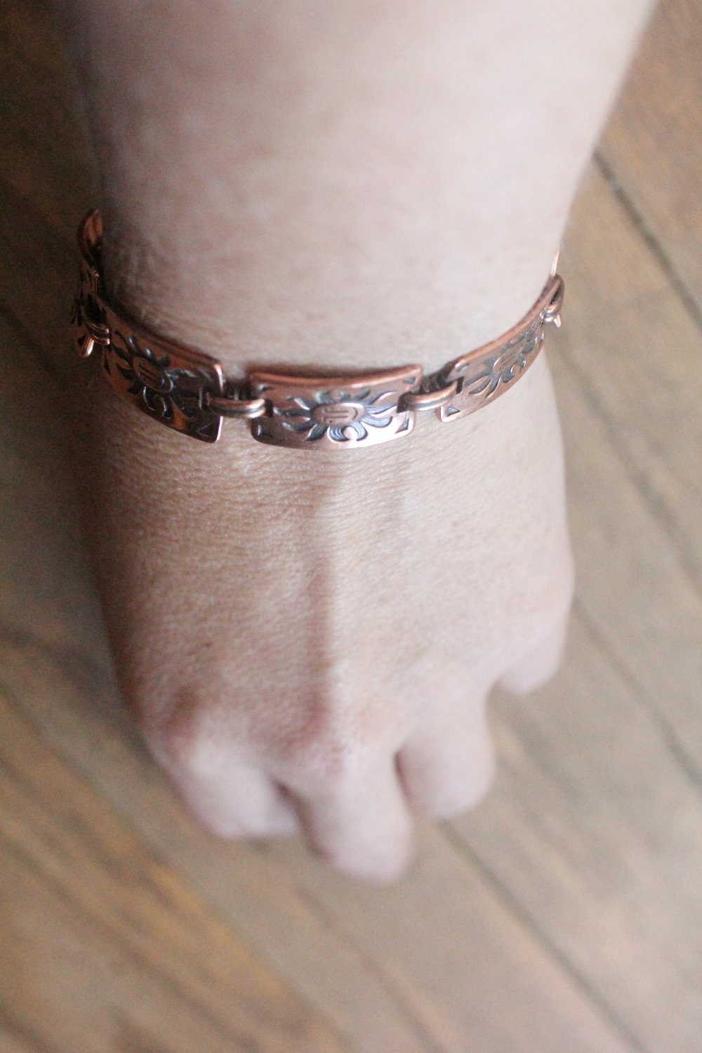 Pulsera Vintage 60's Cobre Azteca Sun Linked - Etsy México