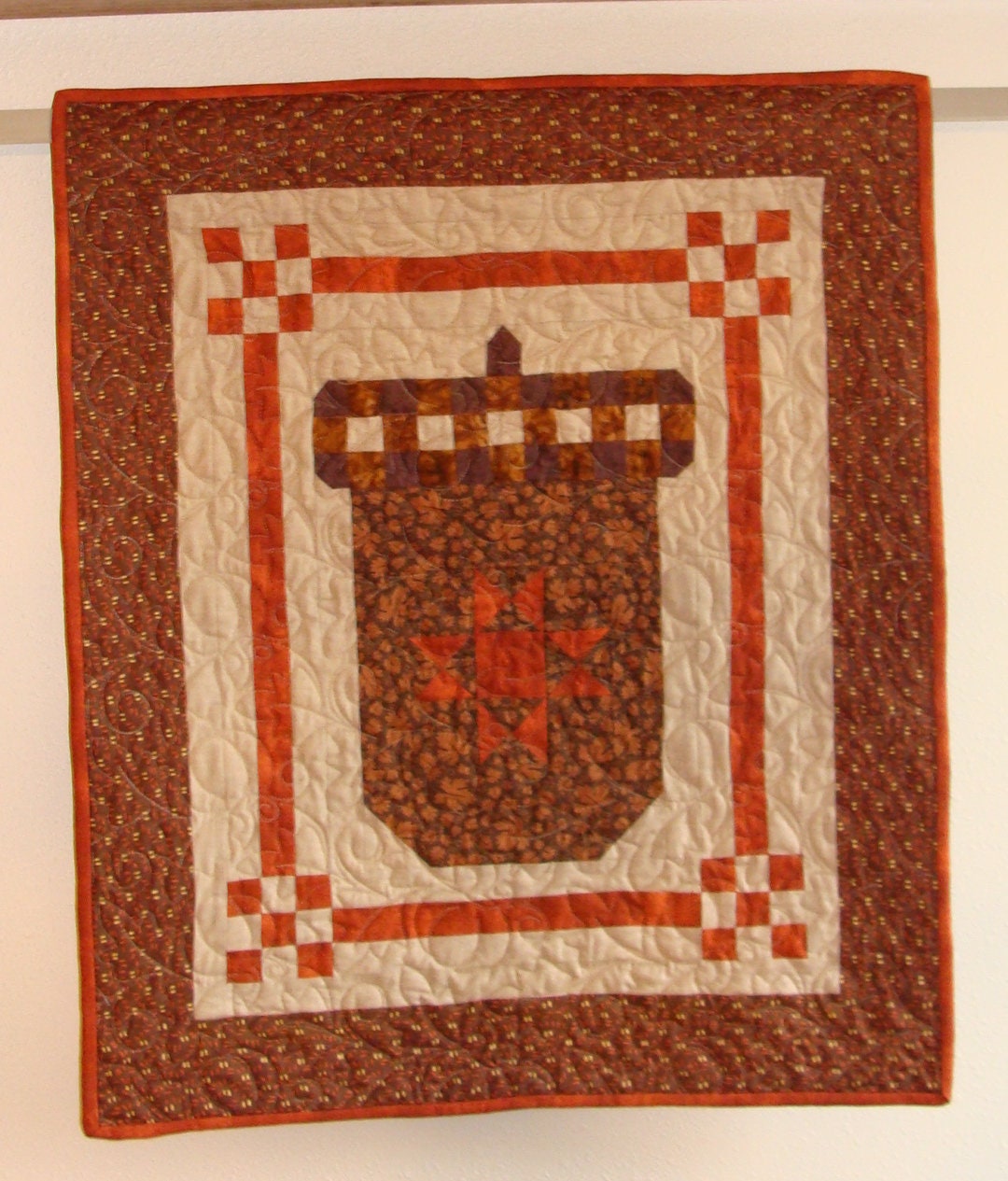 Autumn Acorn Handmade Quilted Patchwork Table Runner - Table Topper - Etsy