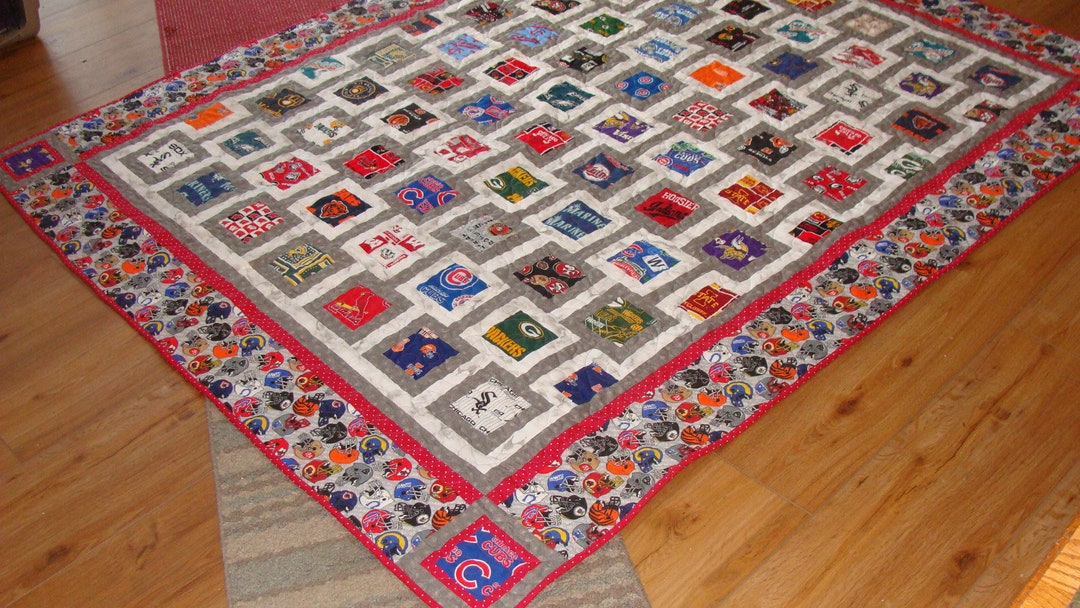 Interlocking Chains Team Blocks Twin Size Quilt Patchwork Quilt Large ...