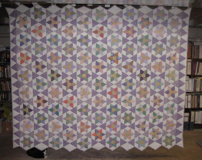 Queen Quilt or King Quilt Texas Teabox Star Vintage - Etsy