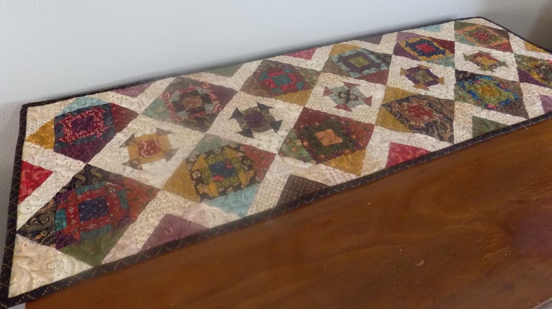 Handmade Churn Dash Sampler Table Runner or Table Topper - Quilted ...