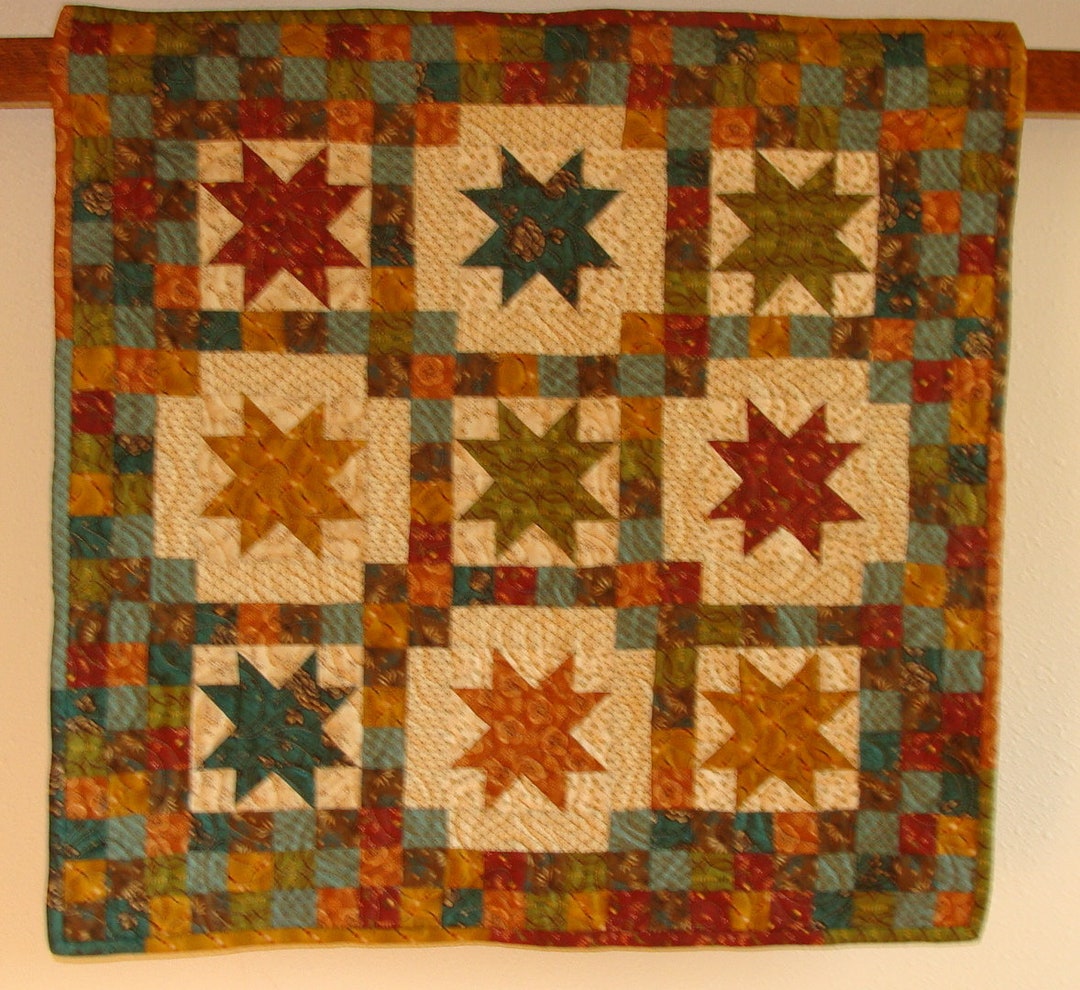 Star Twist Patchwork Wall Quilt or Table Topper Small - Etsy
