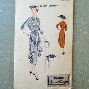 Vintage Vogue 4089 Sewing Pattern, 1950s Dress Pattern, Tunic, Bust 34 ...
