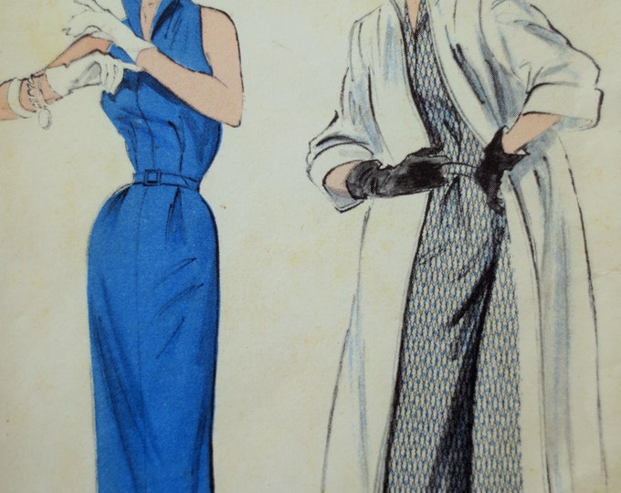Vintage Butterick 6529 Sewing Pattern Sheath Dress 1950s - Etsy