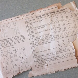 Vintage Simplicity 3437 Sewing Pattern, 1950s Dress Pattern, Full ...