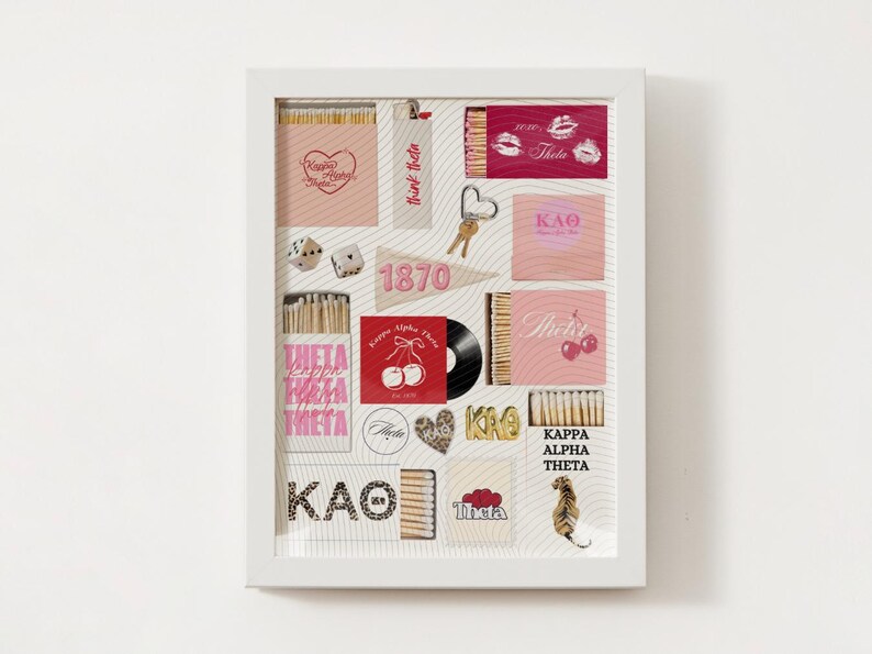 Kappa Alpha Theta Matchbox Poster – Retro Sorority Wall Art, Digital ...