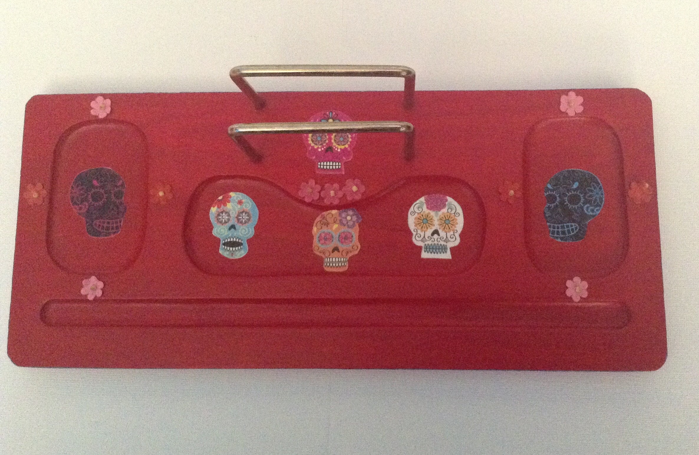 Vintage Valet Vanity Tray Display Upcycled in Red Shabby - Etsy