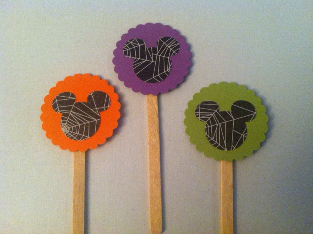 Mickey Mouse, Spider Web, Halloween, Cupcake Toppers, Disney Inspired ...
