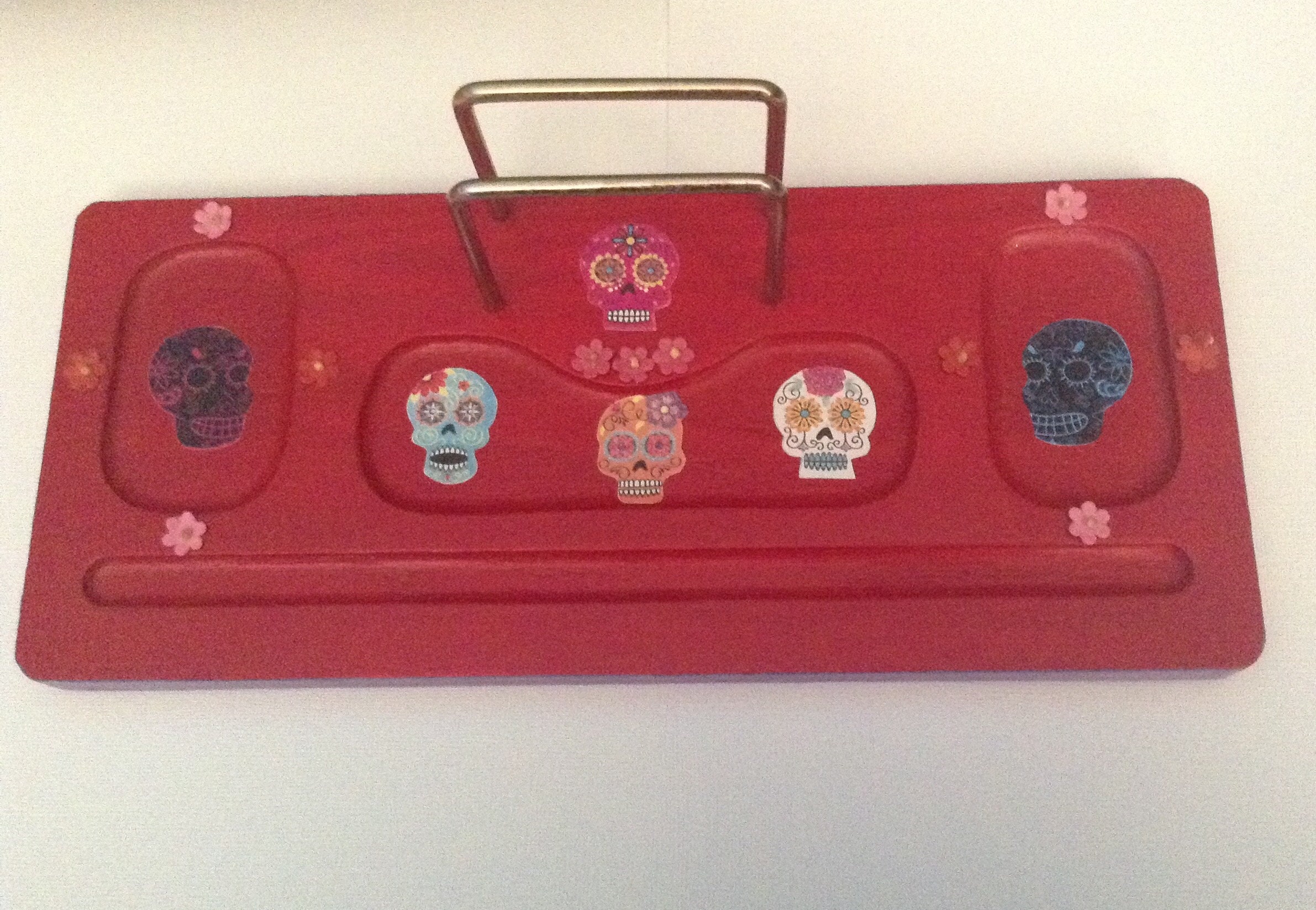 Vintage Valet Vanity Tray Display Upcycled in Red Shabby - Etsy
