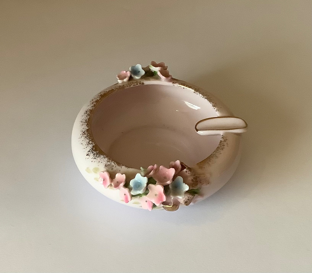 Vintage Ashtray, Lefton China,, Forget-me-nots, Personal Ashtray ...