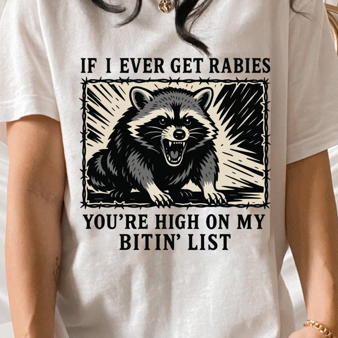 Rabid Raccoon PNG Funny Dark Humor Biting List Design - Etsy