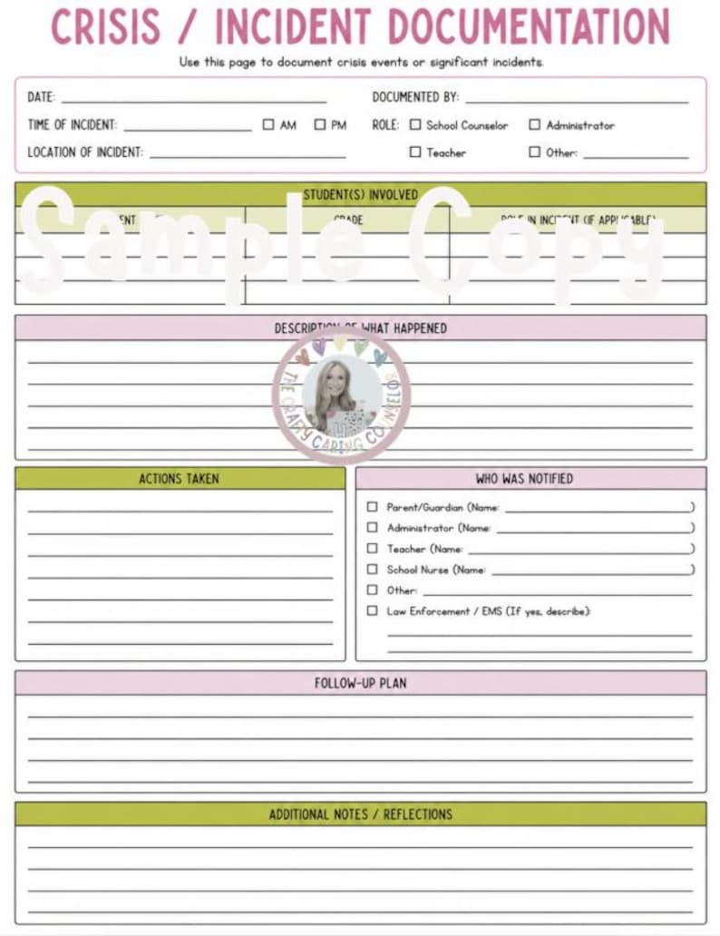 School Counselor Planner & Documentation System, Caseload Tracker, SEL ...