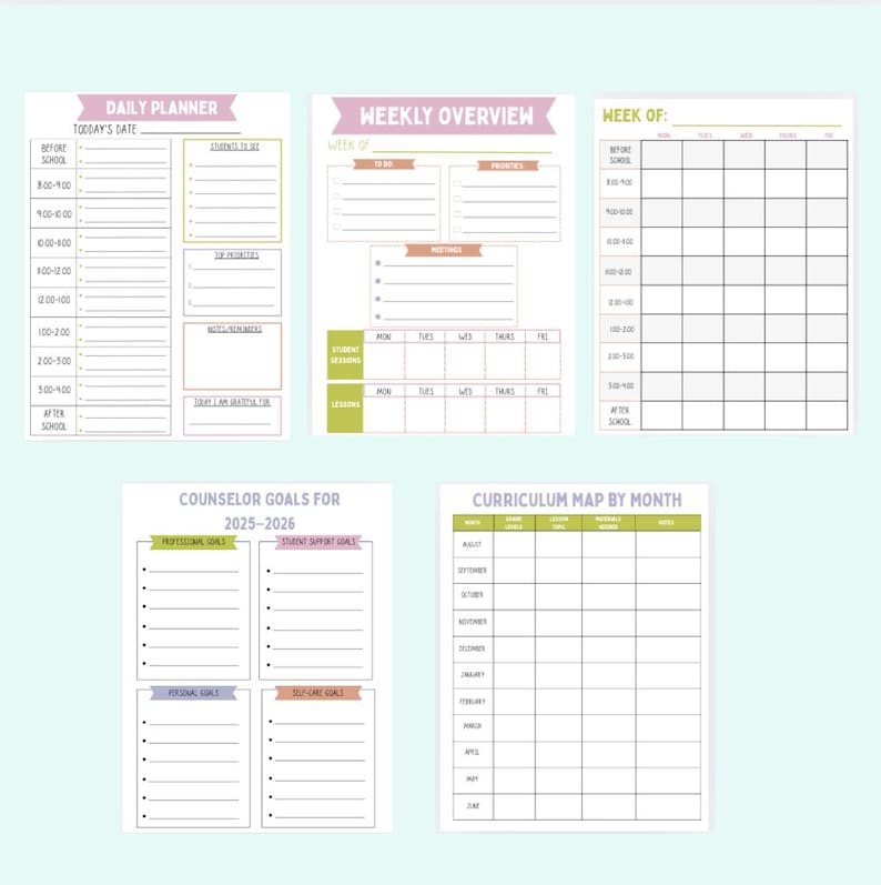 School Counselor Planner 2025-2026 Printable PDF Daily Weekly Monthly ...