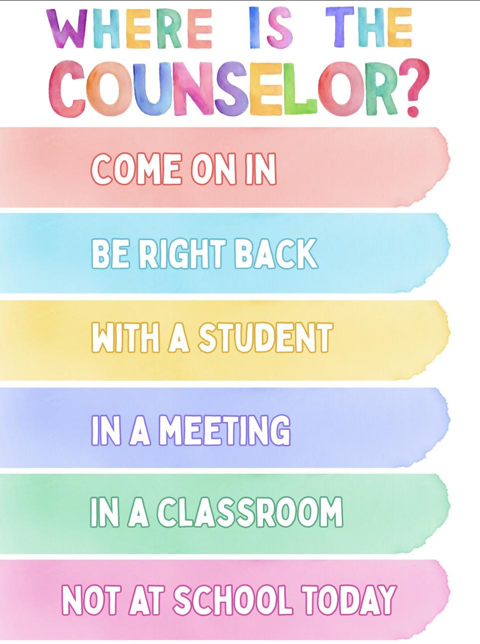 School Counselor Mailbox & Door Sign – “where is the Counselor ...