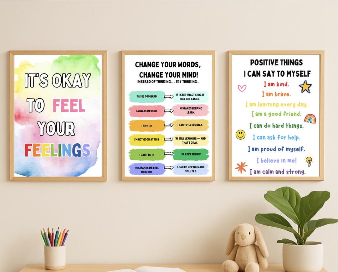 Positive Self-talk and Growth Mindset Posters – SEL Counseling ...