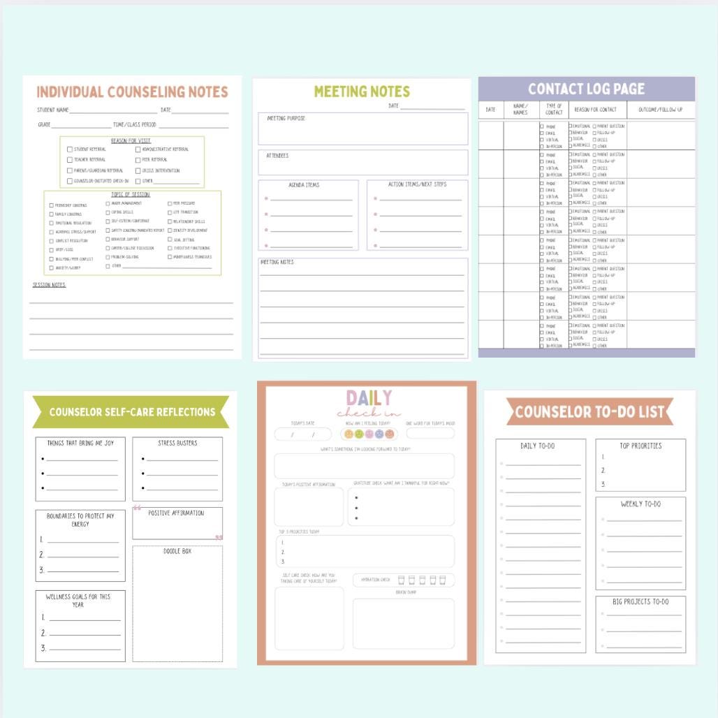 School Counselor Planner 2025-2026 Printable PDF Daily Weekly Monthly ...