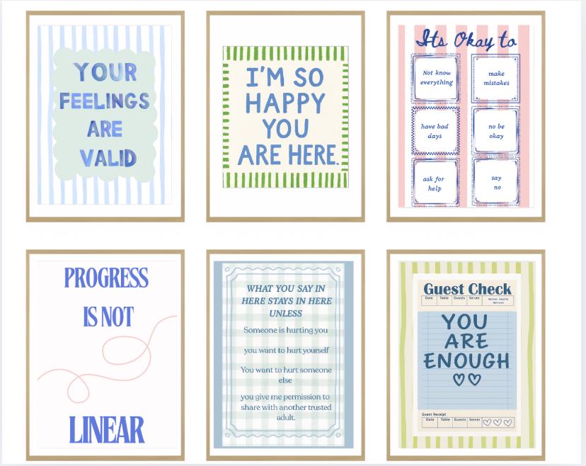 Counseling Poster Set 20 Coastal-inspired Growth Mindset and ...