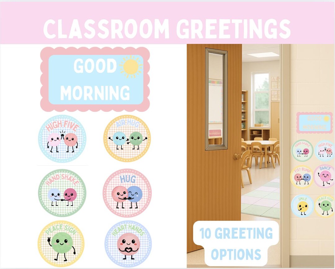 Pastel Morning Greeting Posters for Classroom Door | Editable Greeting ...