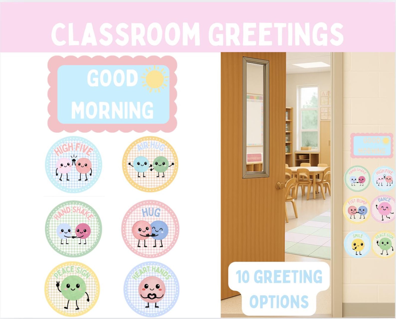 Pastel Morning Greeting Posters for Classroom Door | Editable Greeting ...