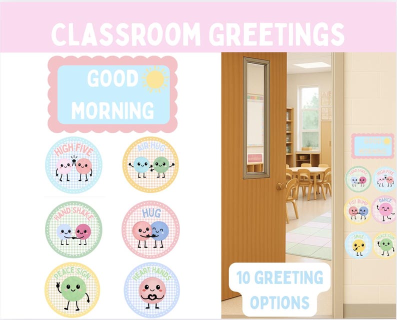 Pastel Morning Greeting Posters for Classroom Door | Editable Greeting ...