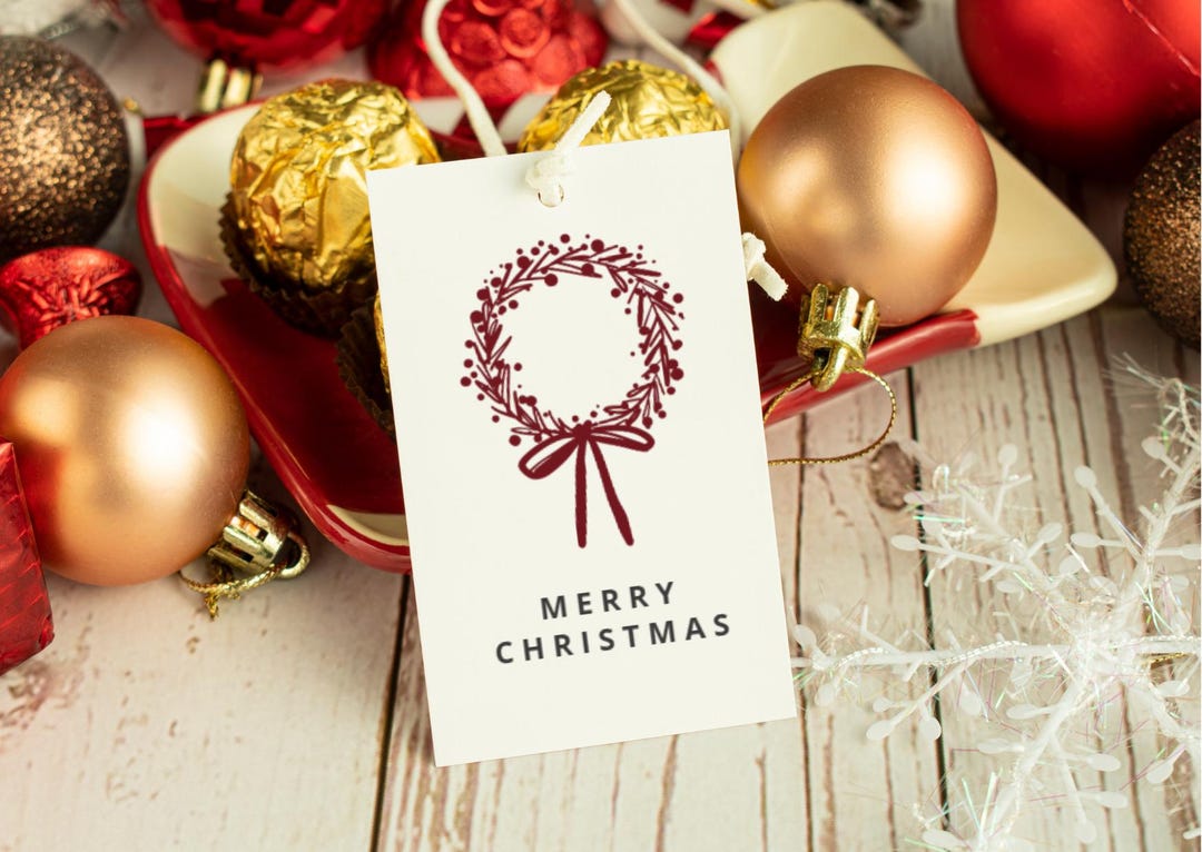 Red Simple Christmas Gift Tags Printable Stylish - Etsy