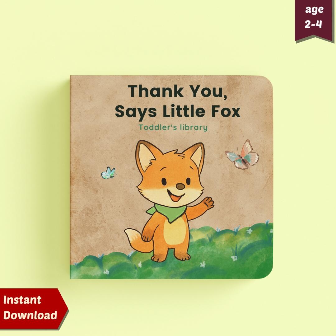 Early Readers Printable Ebook, Thank You Says Little Fox, Toddlers ...