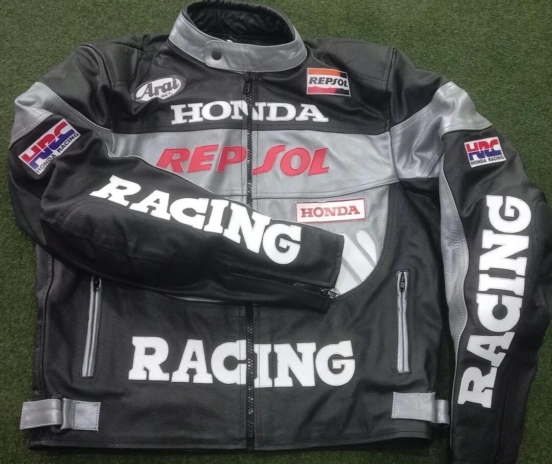 Honda Repsol Racing Leather Jacket Motogp Biker Edition Genuine Cowhide ...