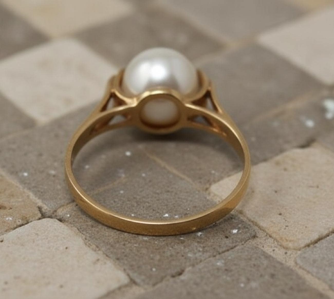 14k Gold Freshwater Pearl Ring, Real Pearl Ring for Women, Dainty ...