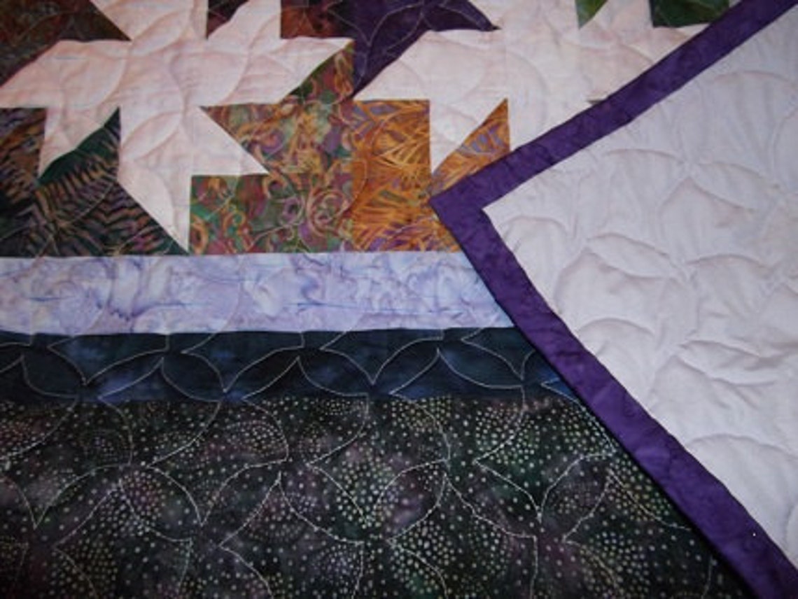 Batiks With a Spin Patchwork Quilt Blanket - Etsy