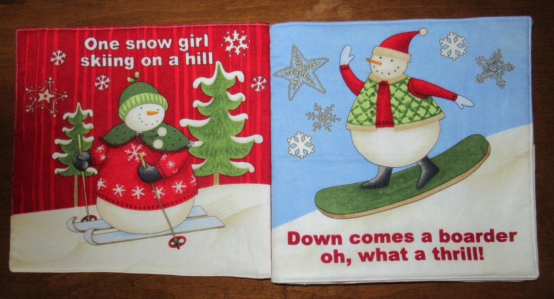 Fabric Soft Book Snow Fun by Debbie Mumm - Etsy