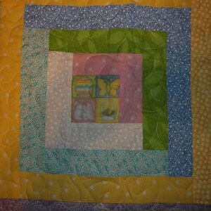Touch of Spring Log Cabin Patchwork Quilt - Etsy