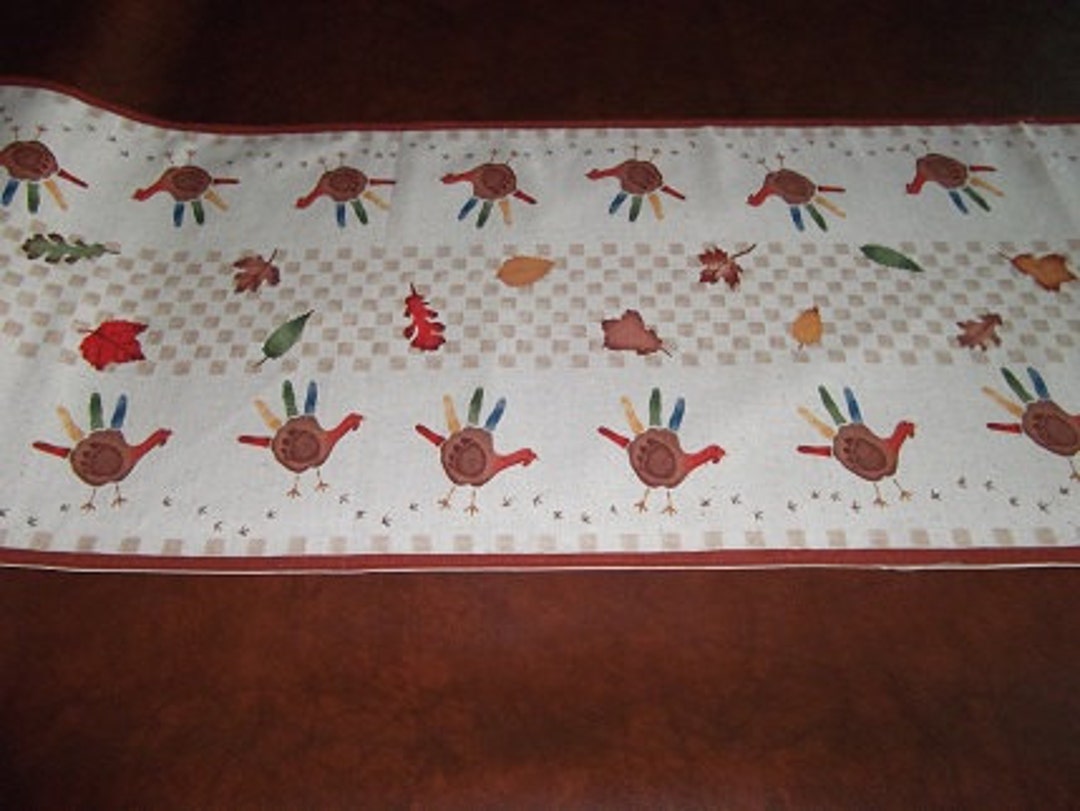 Thanksgiving Table Runner - Handprint Turkeys - Etsy