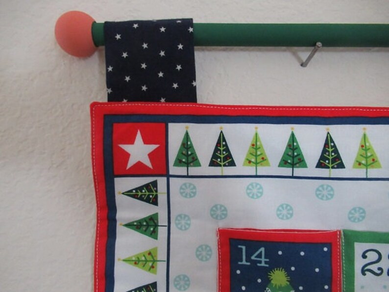 Christmas Advent Calendar W/painted Rod Ready to Hang Cute - Etsy
