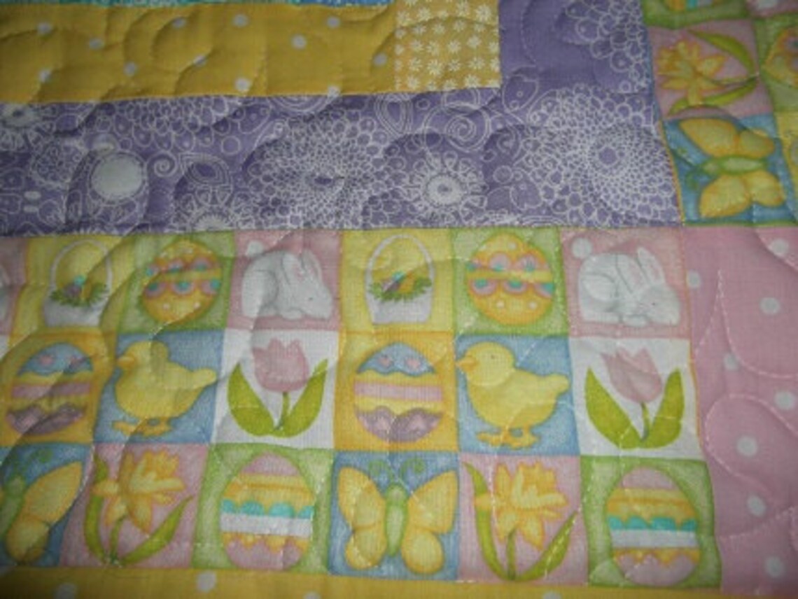 Touch of Spring Log Cabin Patchwork Quilt - Etsy