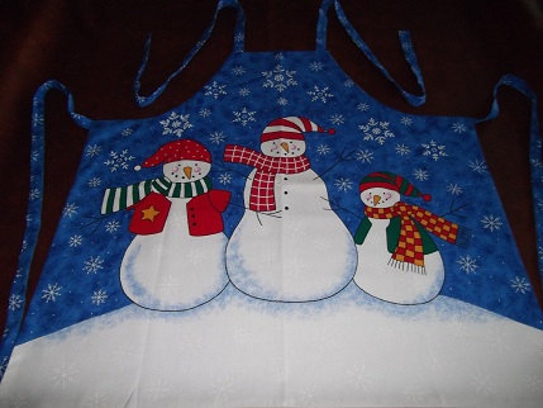 Christmas Apron - Snowmen Trio - Etsy