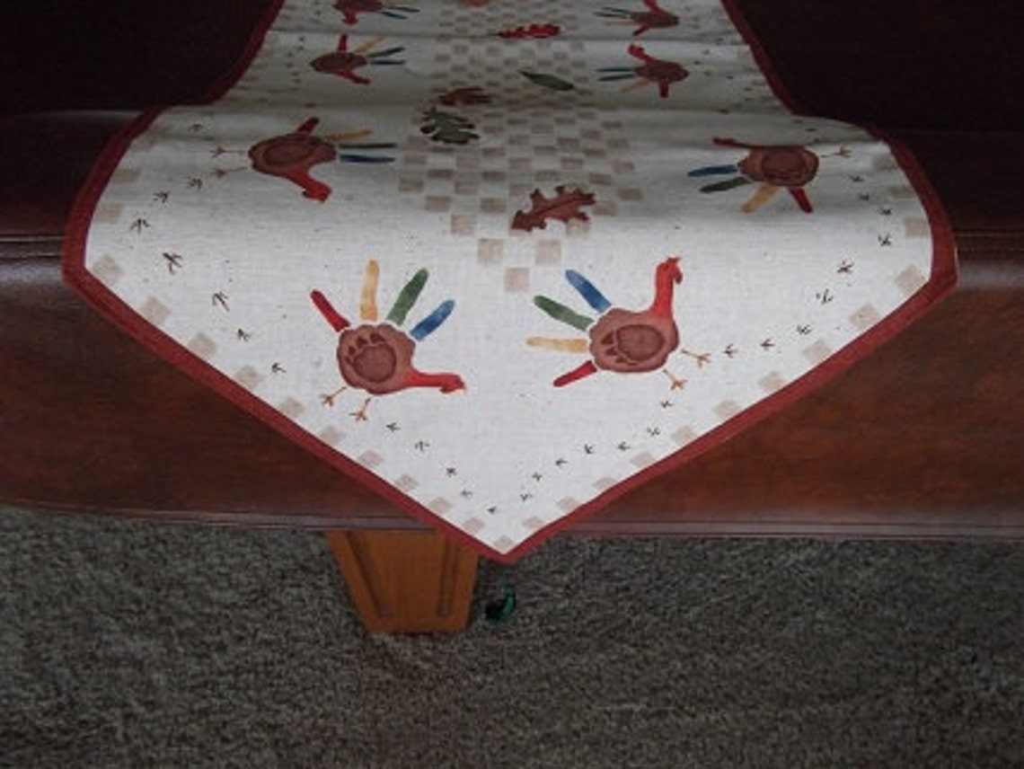 Thanksgiving Table Runner - Handprint Turkeys - Etsy