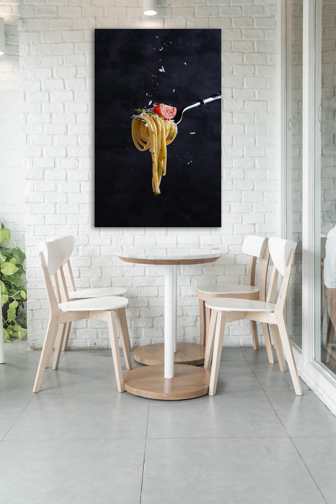 Spaghetti Wall Art – Gourmet Reataurant Decor Pasta With Parmesan and ...