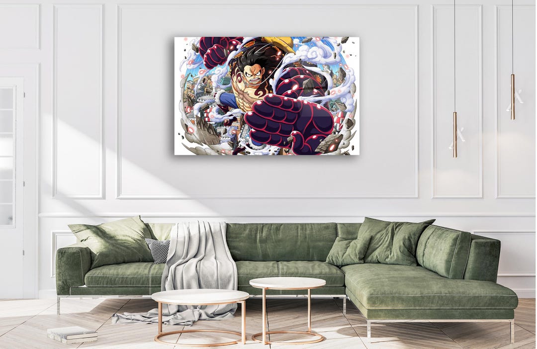 Monkey D. Luffy Glass Wall Art – One Piece Anime Decor – Tempered Glass ...