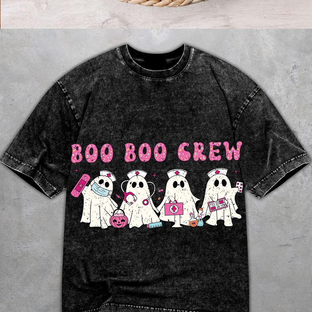 Boo Boo Crew Nurse PNG, Cute Halloween Ghost Nurse Sublimation, Medical ...