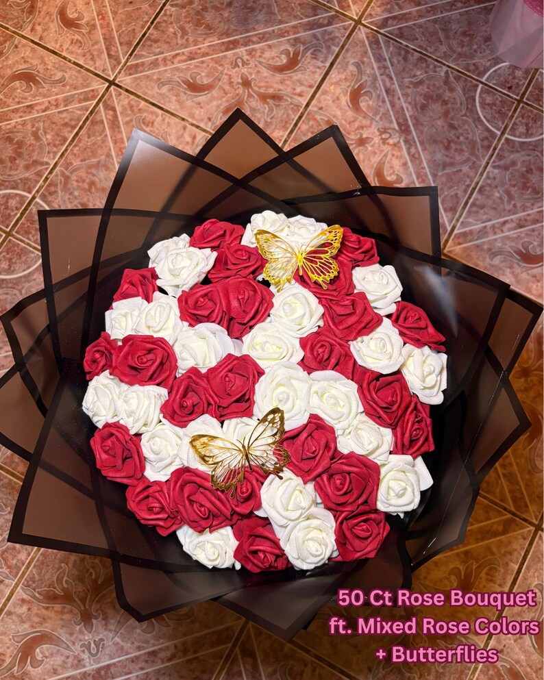 Forever Rose Bouquet – Custom Rose Arrangement, Long-lasting Faux ...