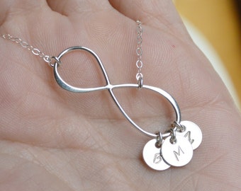 Personalized Infinity Necklace Sterling SILVER Infinity | Etsy
