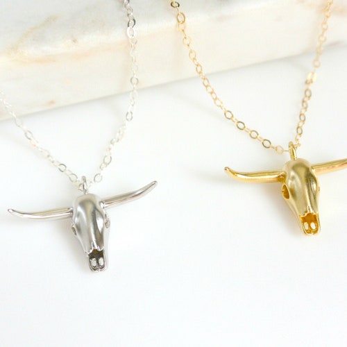 Bull Skull Necklace | Etsy