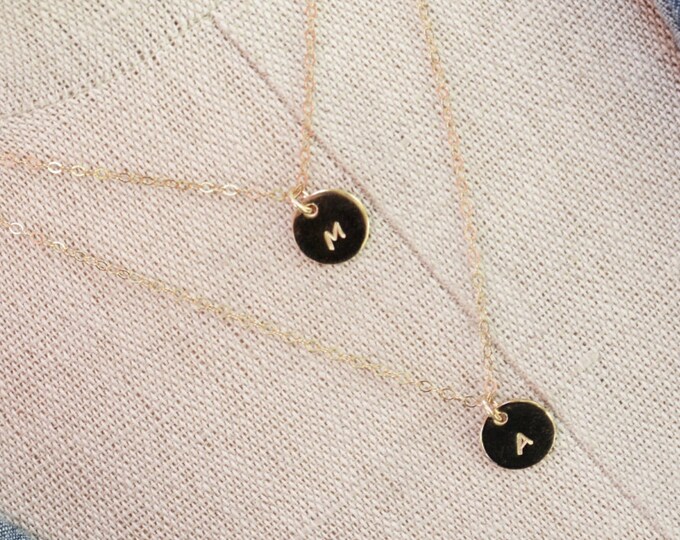 Double Strand Initial Necklace // Gold Filled Initial Layered Necklace ...