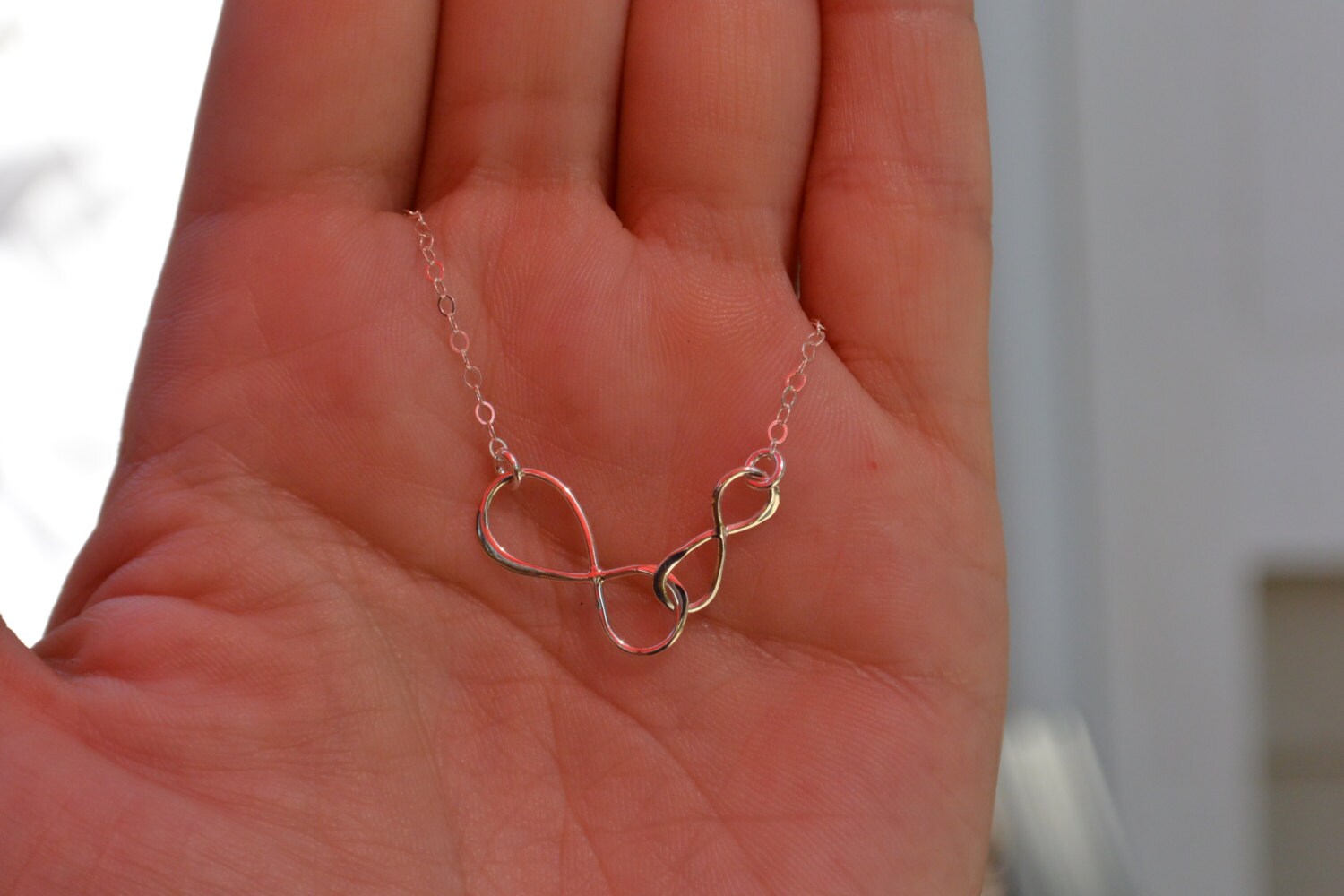 Sterling Silver Double Infinity Necklace Mother and Daughter - Etsy