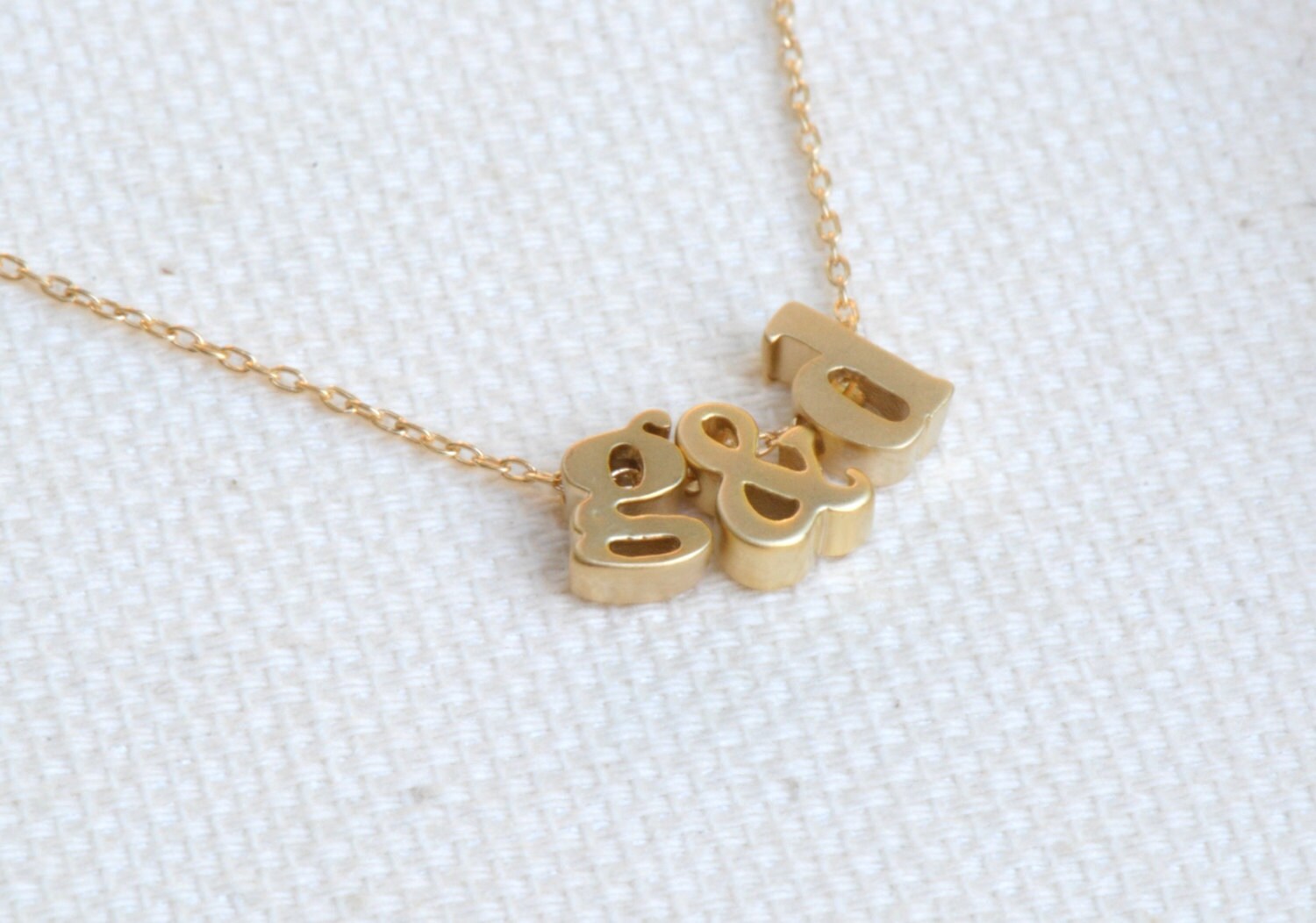 Three Initial Necklace GOLD Personalized Jewelry Monogram - Etsy