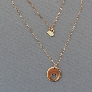 GOLD Heart Necklace Set, Matching Necklace, Sister Jewelry, Big Little ...