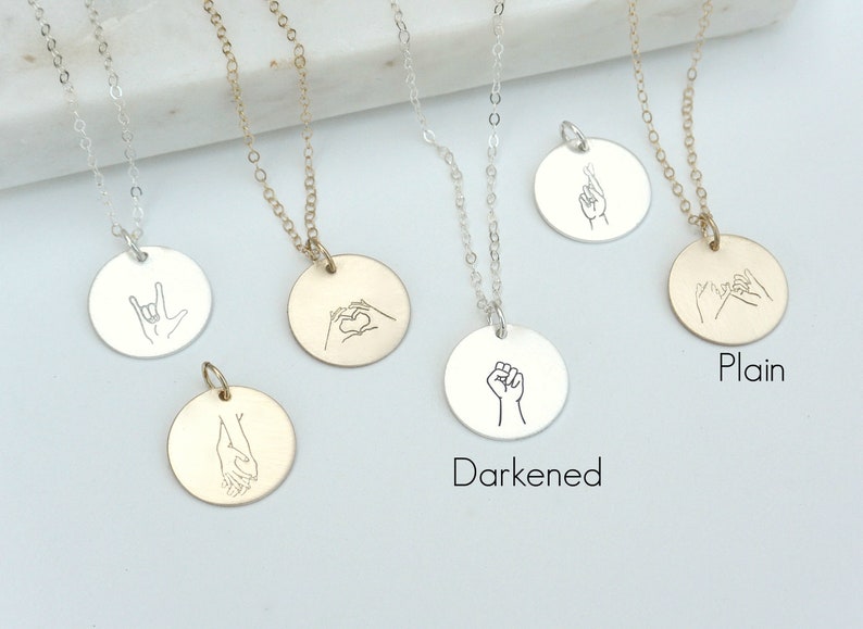 Hand Gesture Necklace Sign Language ASL Gift Ideas for - Etsy
