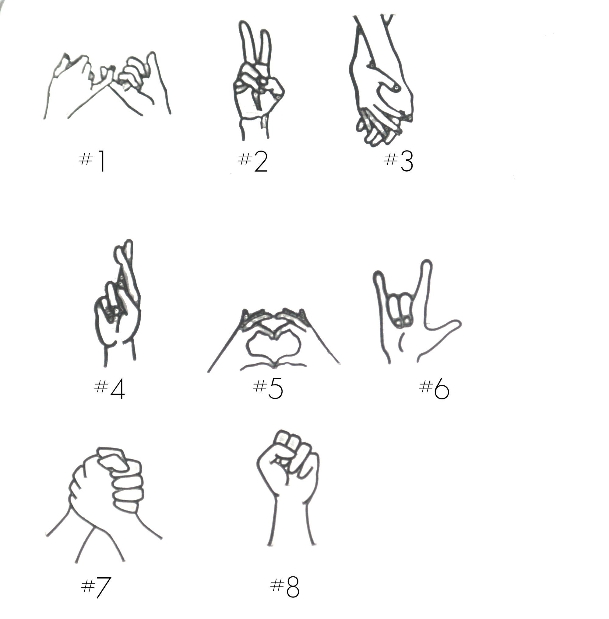 Hand Gesture Necklace Best Friends Sisters Jewelry ASL | Etsy