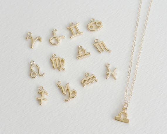 Tiny Zodiac Necklace Astrological Gold Jewelry Zodiac Sign Horoscope Jewelry Best Friend Necklace Aries Leo Capricorn Taurus Virgo Etsy