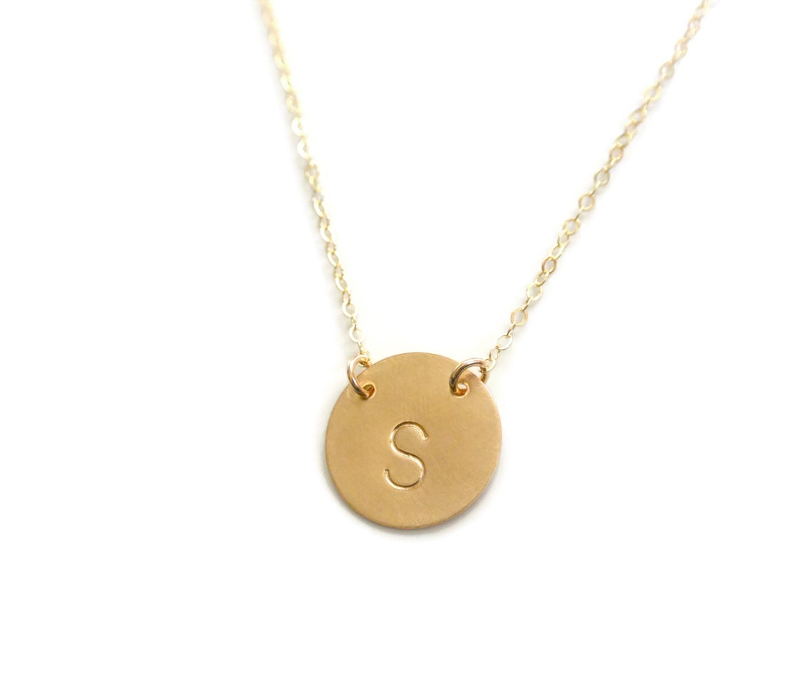 GOLD Initial Necklace Personalized Jewelry Large Gold - Etsy